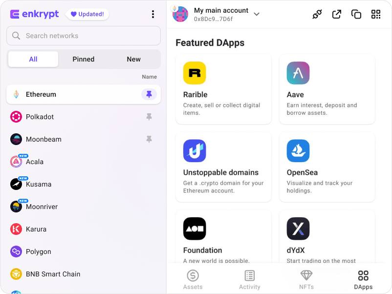 Enkrypt: Ethereum, Polkadot and Bitcoin Wallet